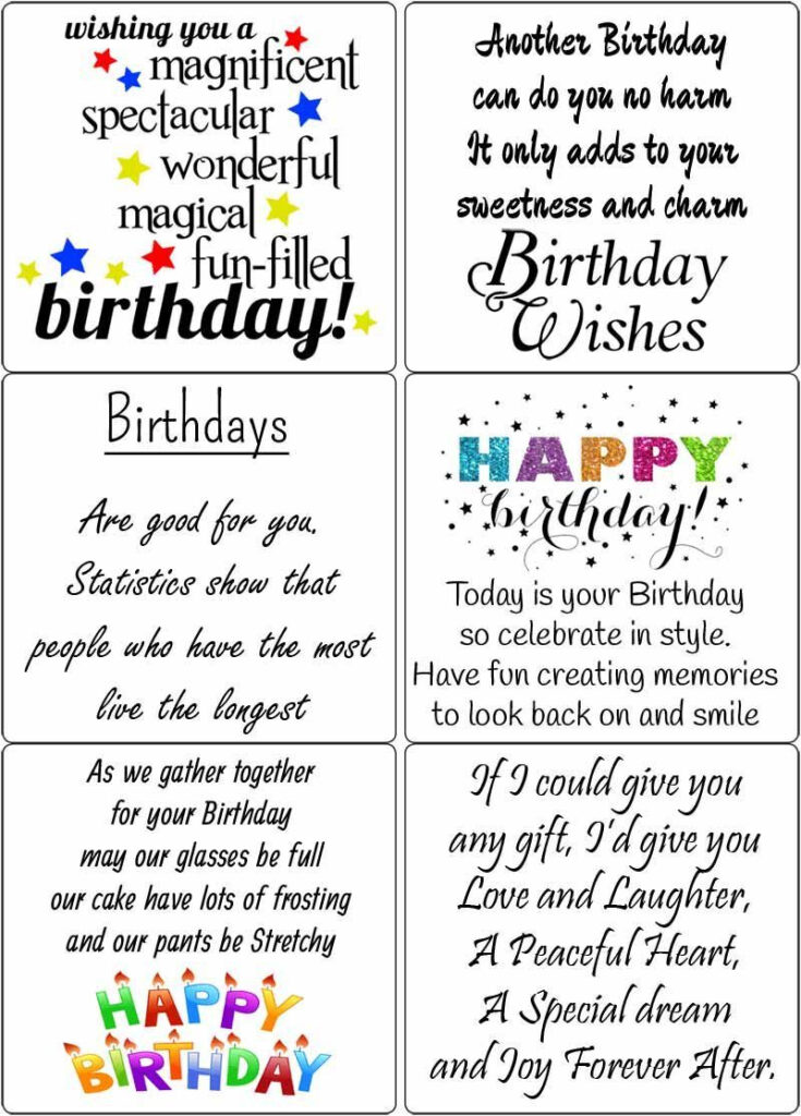 Free Printable Birthday Card Inserts – FREE Printable Birthday Cards