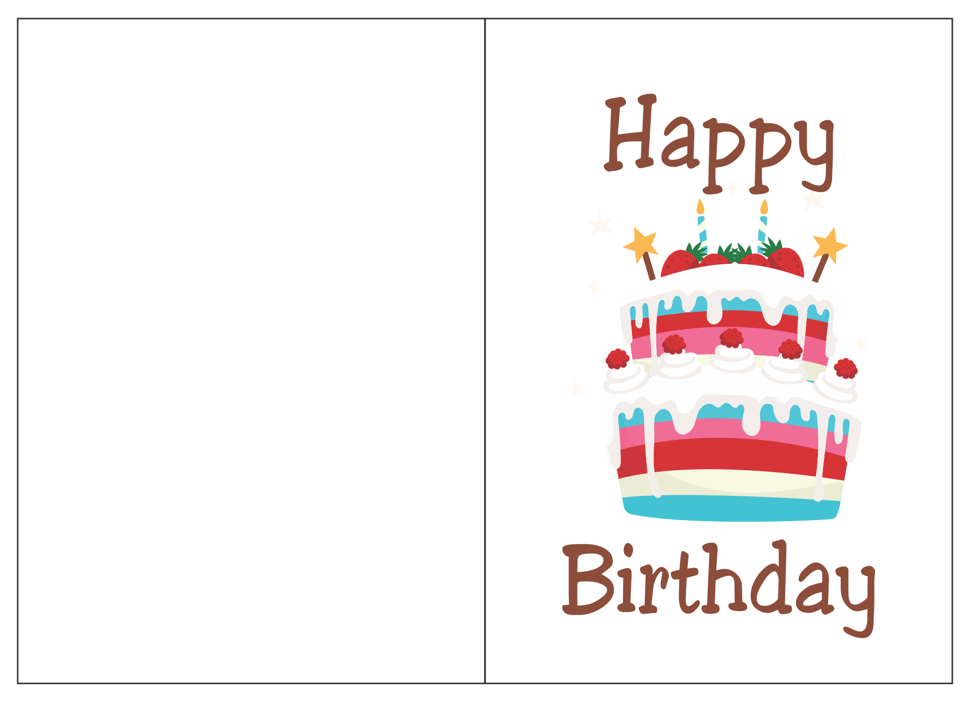 Happy Birthday Card Printable Template FREE Printable Birthday Cards