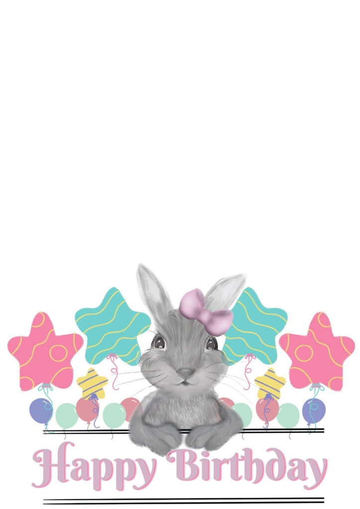 Bunny Birthday Card Printable