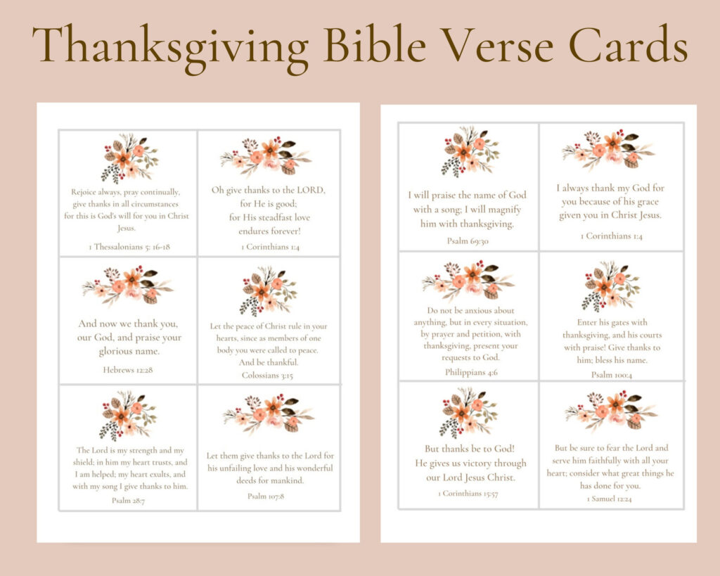 Bible Verses For Thanksgiving Cards
