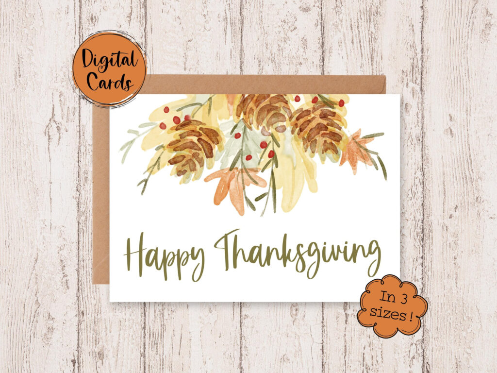 Digital Thanksgiving Cards - FREE Printable Birthday Cards