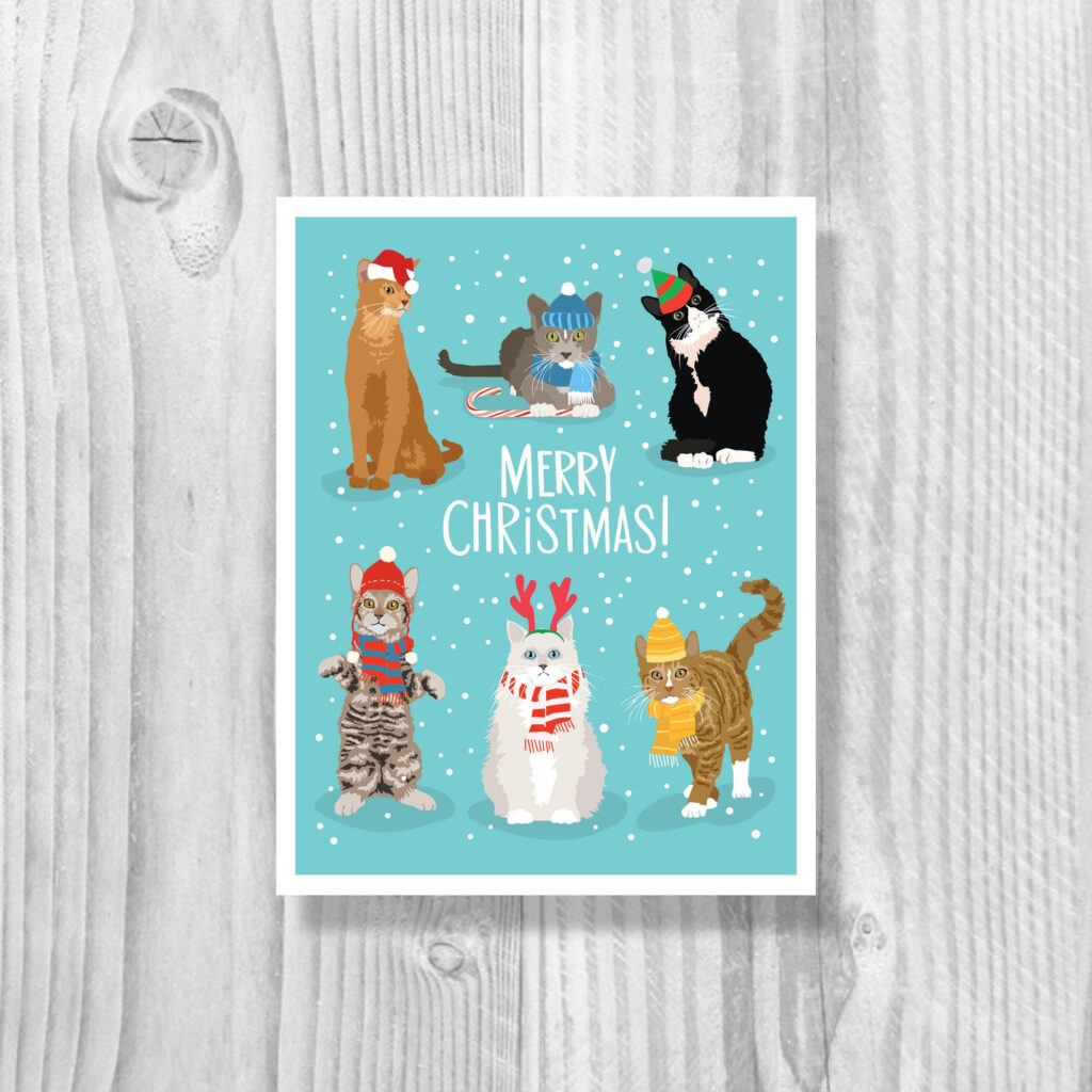 Cat Holiday Cards Christmas