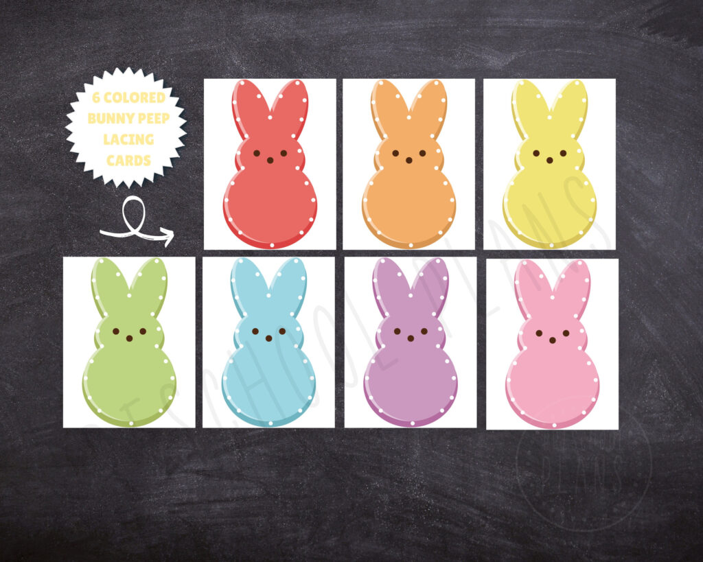 Easter Peep Printable Lacing Cards