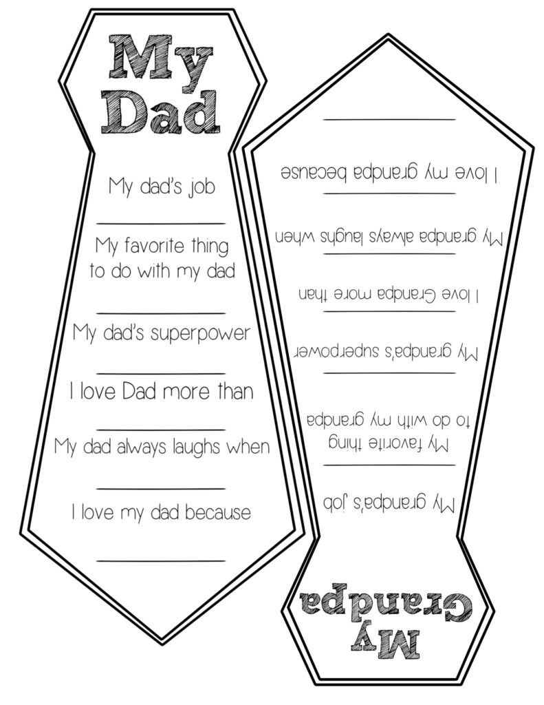 Printable Father's Day Tie Card